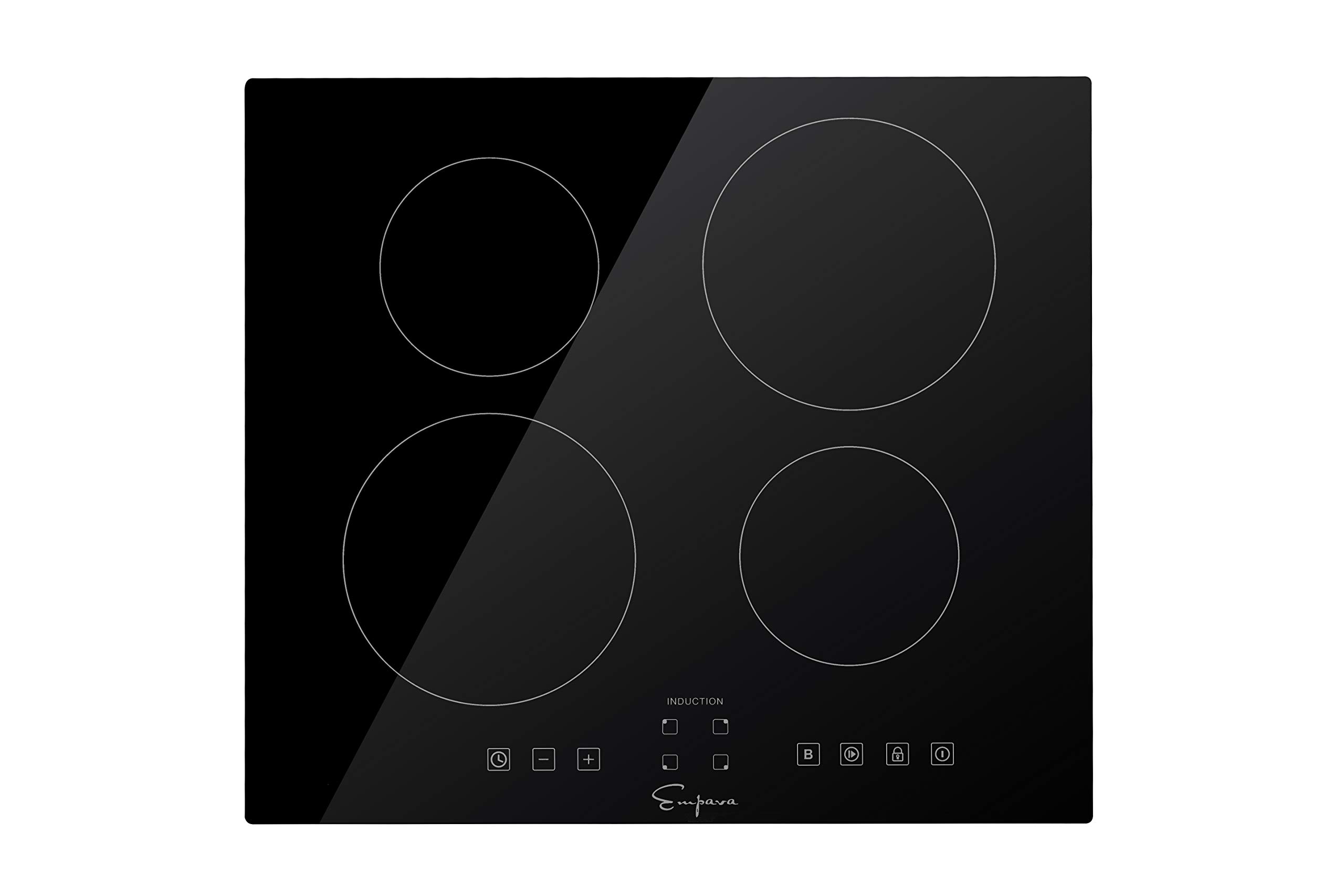 Empava 24 Inch Single Wall Oven and Electric Stove Induction Cooktop with 4 Power Boost Burners Smooth Surface Vitro Ceramic Glass