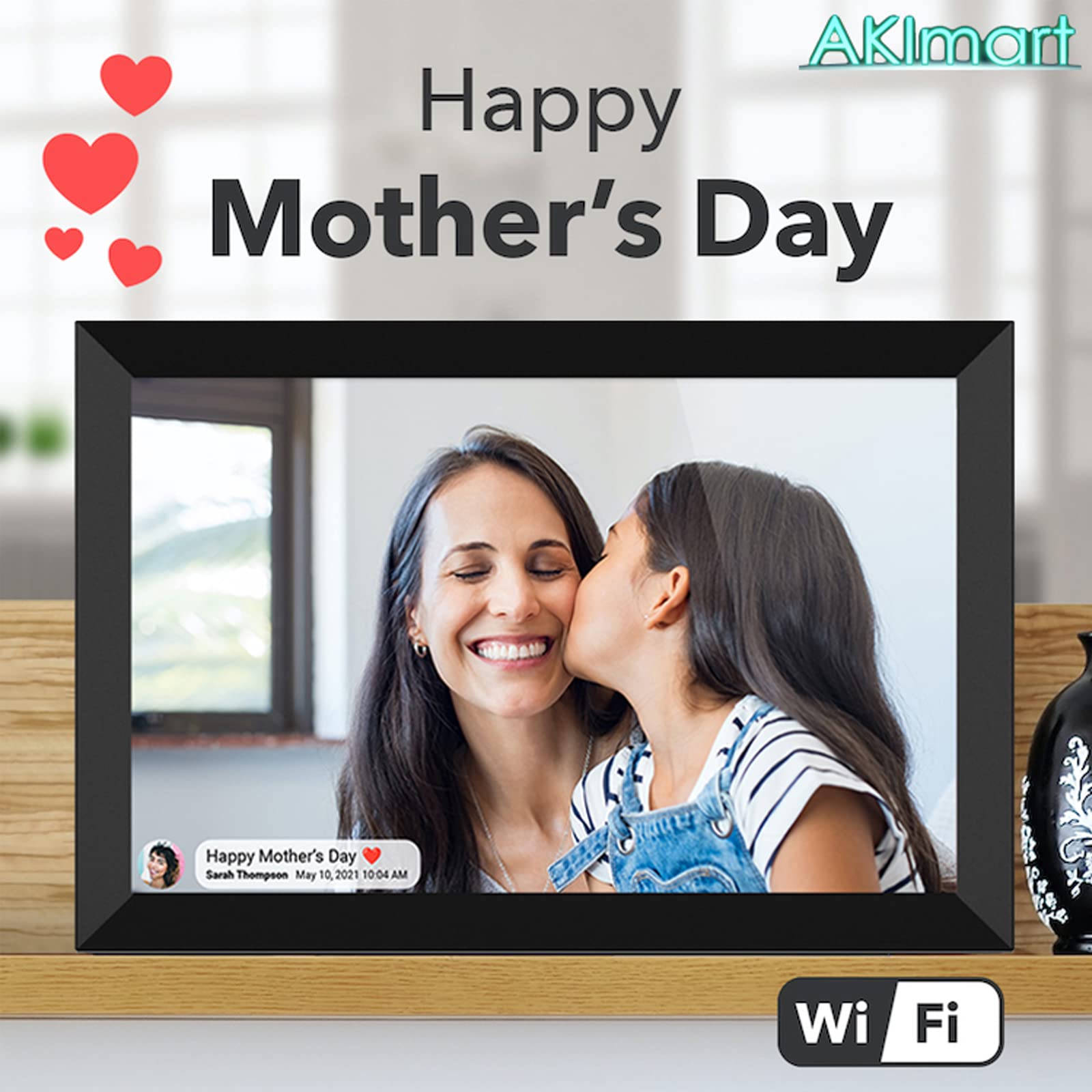 FRAMEO 10.1 Inch Smart WiFi Digital Photo Frame 1280x800 HD IPS LCD Touch Screen, Auto-Rotate, Motion Sensor, Built in 16GB Memory, Share Moments Instantly via Frameo App from Anywhere