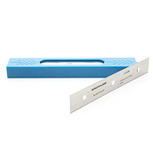 Glass Polish 15043 SCRATCHLESS Stainless Steel Blades, Double-Edged Blades for Scratchless Glass Scraper | 25 Pack | 6 inch