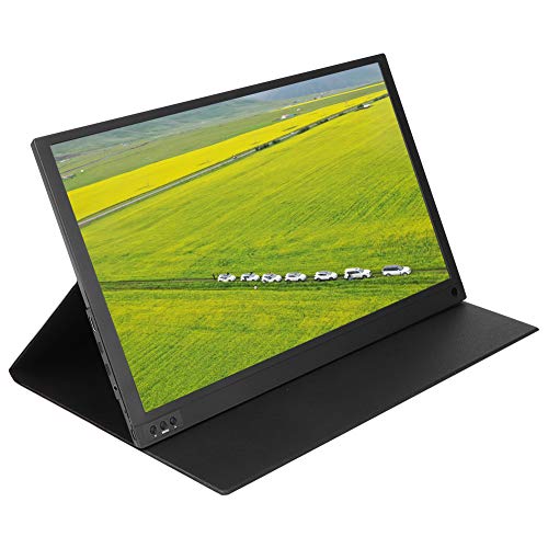 Luqeeg 15.6 Inch Portable Ultra Thin Display, 1920X1080 Resolution IPS Screen Monitor with Bracket Protective Cover, Support for Mobile Phone Extension Display and Display with Same Screen