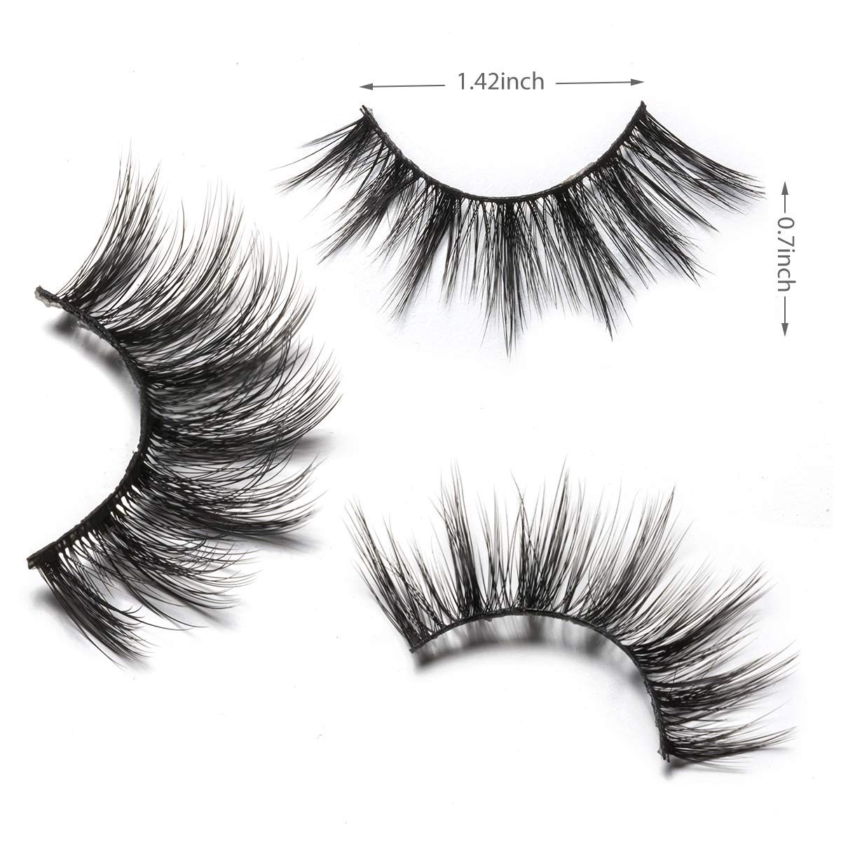 DYSILK 5 Pairs Faux Mink Eyelashes 6D Natural Look Fluffy False Eyelashes Cross Wispies Long Extension Fake Eyelashes Thick Makeup Soft Reusable Lashes Pack