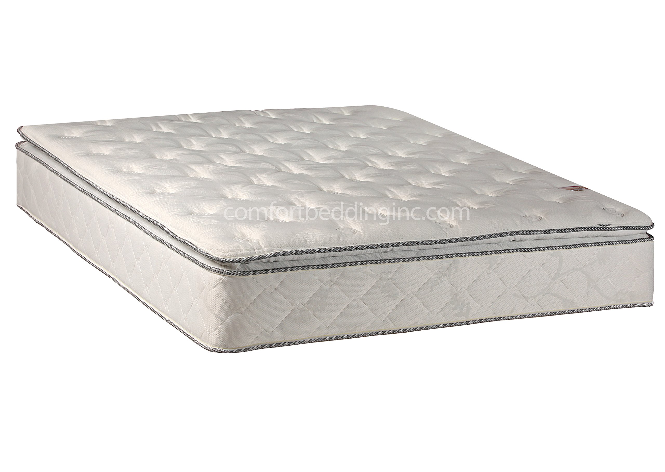 Spinal Solution 10-Inch Medium Plush Pillowtop Innerspring 8" Wood Box Spring for Mattress, Queen, Beige