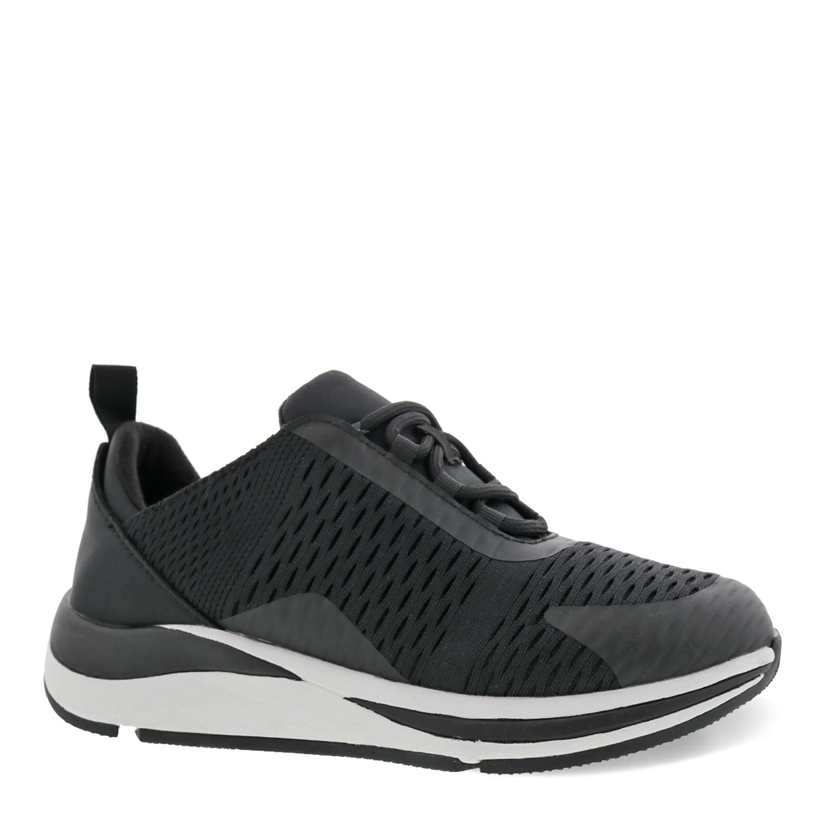 Drew Sprinter Womens Slip Resistant with Flexknit Sneaker, Black Combo,7 Medium (B)