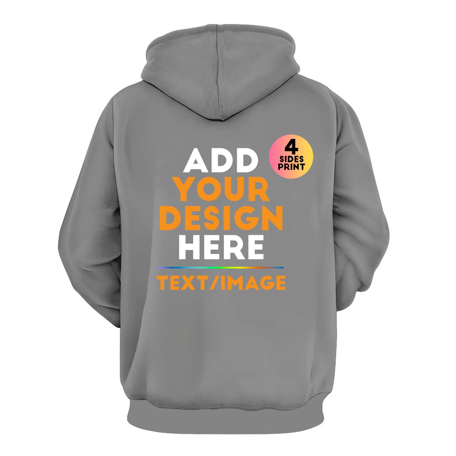 Dwujlioj Custom Hoodie Design Your Own for Men&Women,Personalized Hoodie Customized Sweatshirts Add Your Own Photo/Text,DIY Print Hooded Front & Back(Grey/Large)
