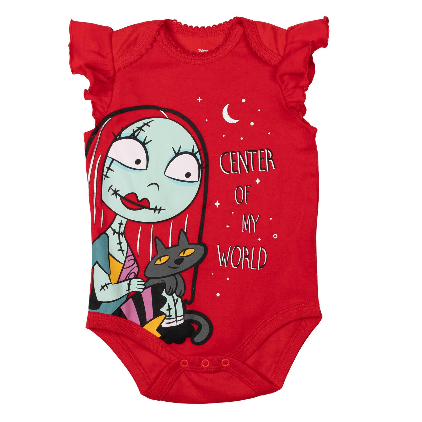 Disney Nightmare Before Christmas Jack Skellington Sally Newborn Baby Girls 5 Pack Cuddly Short Sleeve Baby Bodysuits Multicolor 3-6 Months
