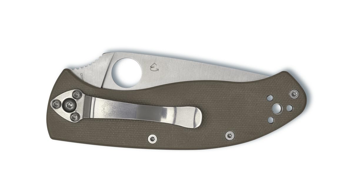 Spyderco Knives Tenacious C122GBNM4PS Serrated CPM-M4 and Brown G-10 Pocket Knife