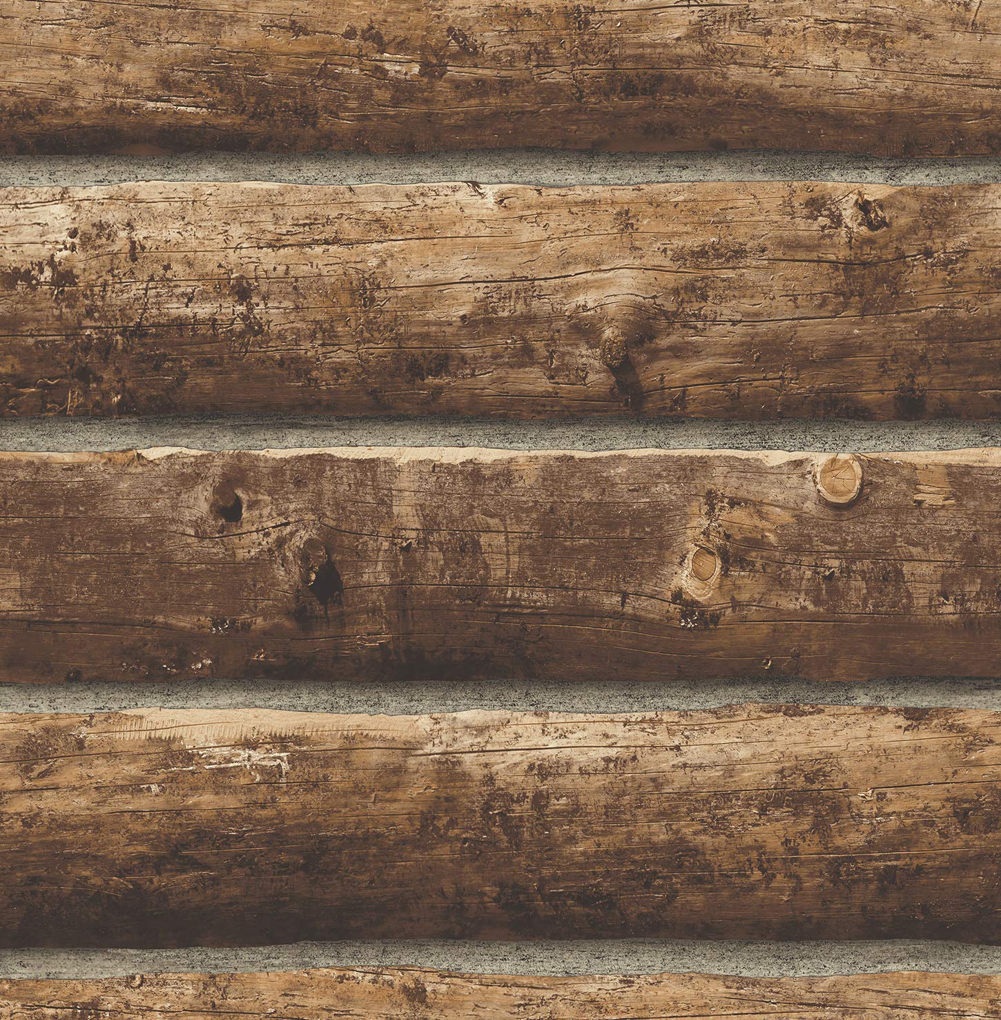 NextWall Faux Log Cabin Peel and Stick Wallpaper