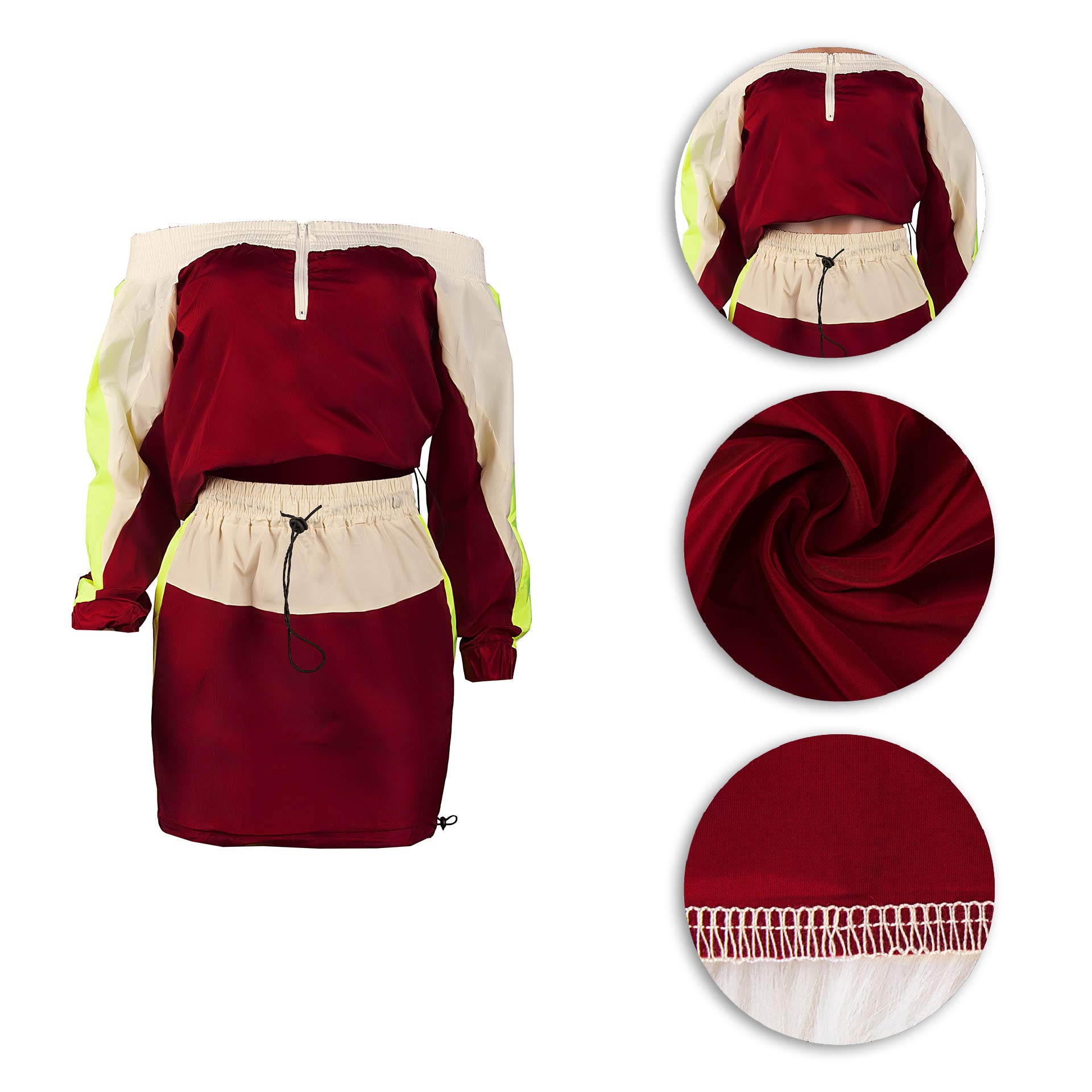 EOSIEDUR Women's Summer off Shoulder Zipper up Crop Tops and Loose Short Pants With Tie Jumpsuit Set