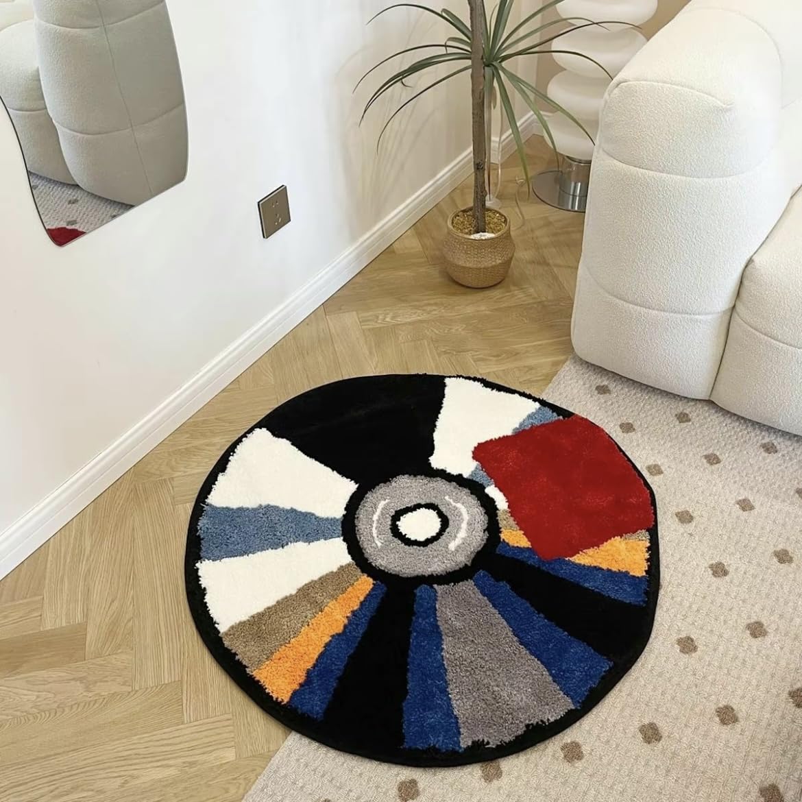 Luxape cd Rug - Hypebeast y2k Rug - Handmade Tufted Rug - Handmade & Premium- 28in (70cm) - Aesthetic Rug Decor - Preppy Room Decor - Designer Rugs Rug