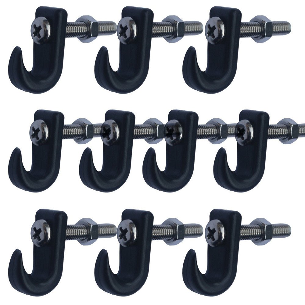 DHLink 10 Pcs Nylon J Hooks with Screws and Nuts Set Kayaks Accessories