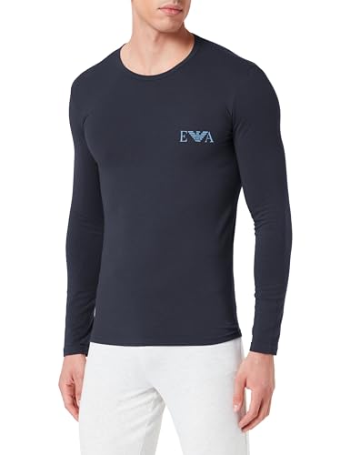 Emporio Armani Men's Bold Monogram Long Sleeve T-Shirt, Marine