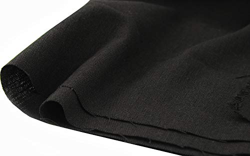 Rose Flavor Pre-Cut Quilting Linen Fabric,Craft Cloth,DIY for Sewing Crafting 60" by 1 Yard(Black)
