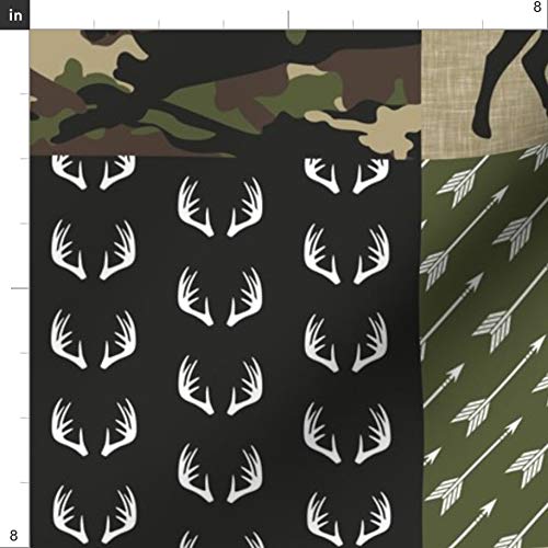 Spoonflower Fabric - Little Man Woodland Wholecloth Camouflage Camo Hunting Deer Boy Printed on Denim Fabric by The Yard - Bottomweight Apparel Home Decor Upholstery