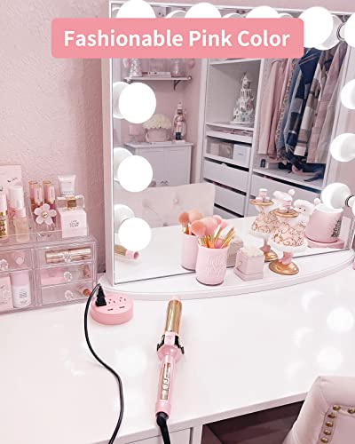 Rose Pink Power Strip with USB, NTONPOWER Flat Plug Extension Cord Nightst&Desktop Charging Station with 3 Outlet &2 USB, Wall Mount, Small Size for Dorm Room Home Office Travel, ,'5 FT Cord
