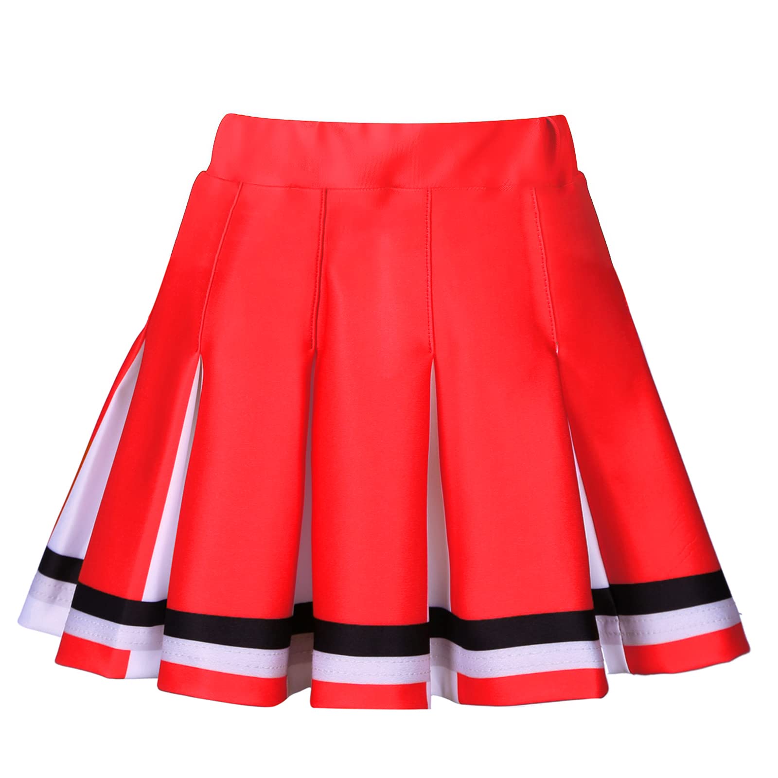 Doxrmuru Girls Cheerleader Costume Cheerleading Outfit for Halloween Party Birthday Gift (Red, 9-10 Years)