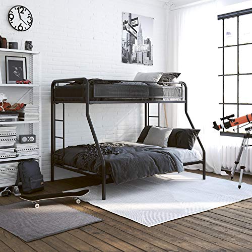 DHP Rockstar Metal Bunk Bed for Kids, Full, Black