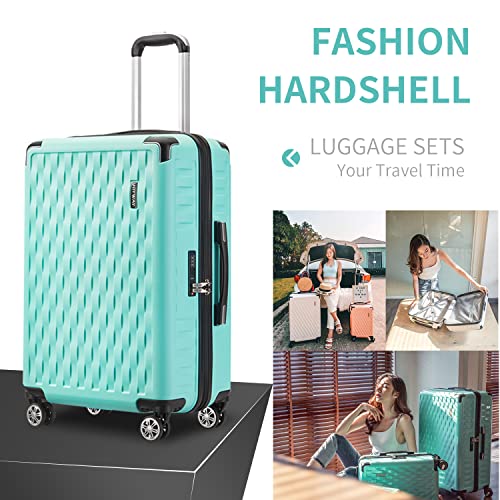 Melalenia Luggage 10 Piece Sets Clearance,Large Travel Suitcase Set Spinner Wheels with TSA Locks,Hard Shell Luggage Sets for Women (10Pcs Green)