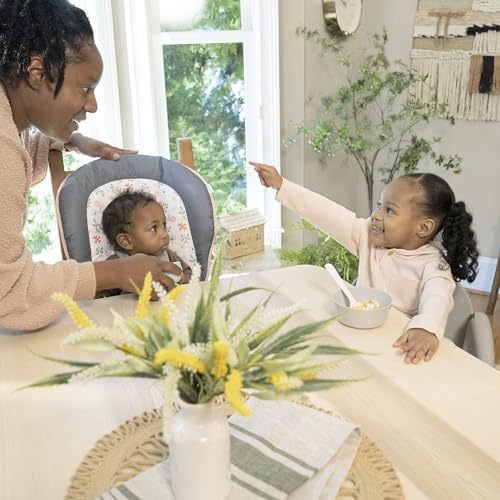 Ingenuity Full Course 6-in-1 High Chair - Baby to 5 Years Old, 6 Convertible Modes, 2 Dishwasher Safe Trays - Milly