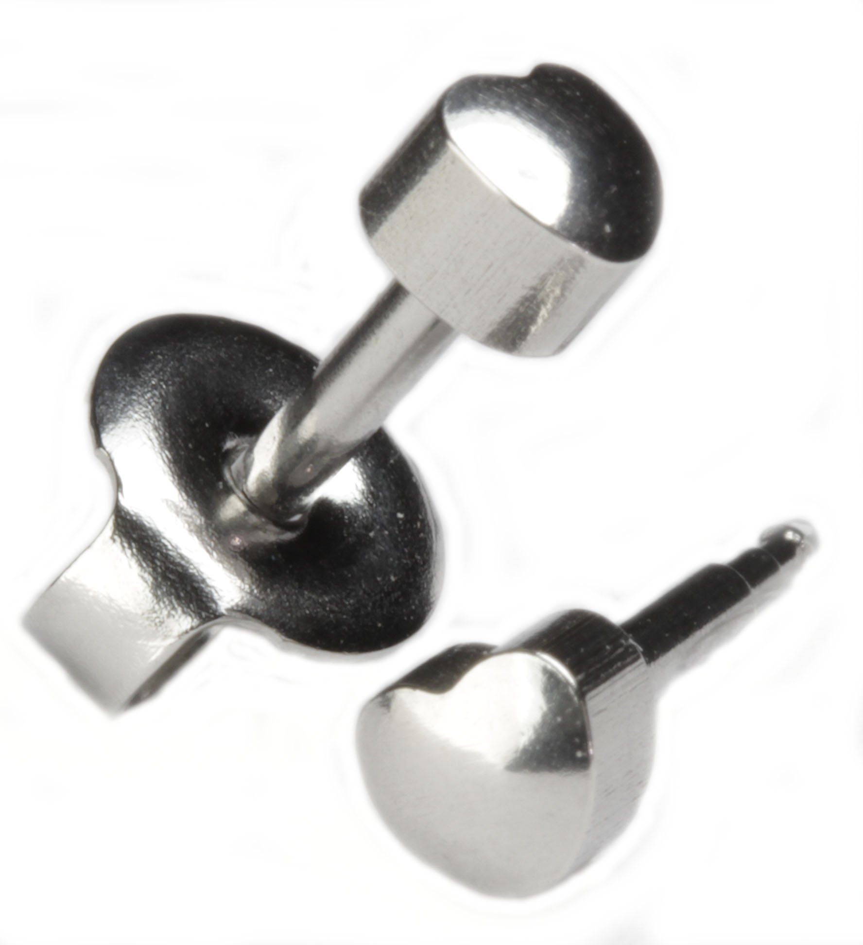 Ear Piercing Earrings Silver 3 Pairs of 4mm 16ga Thick Post Stainless Steel Shapes Studs Hypoallergenic