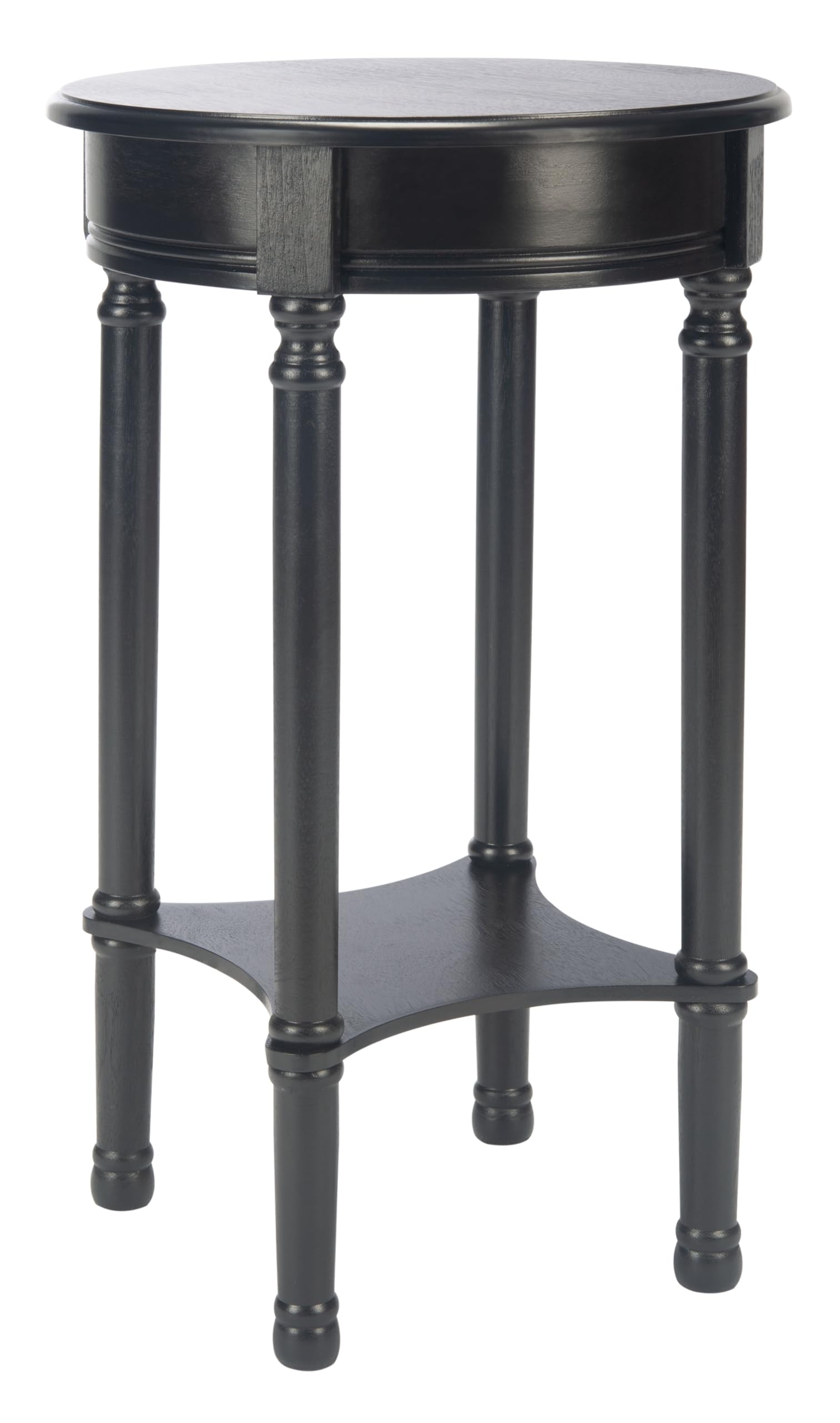SAFAVIEH Home Collection Tinsley Brown Bottom Shelf Round Accent Table ACC5717C, 15.8" W x 15.8" L x 26" H
