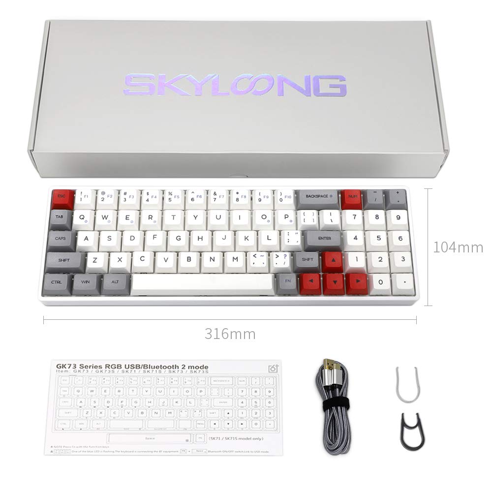 EPOMAKER SK71 71 Keys Hot Swappable Mechanical Keyboard with RGB Backlit PBT GSA Keycaps for Win/Mac/Gaming (Gateron Optical Brown, Grey)