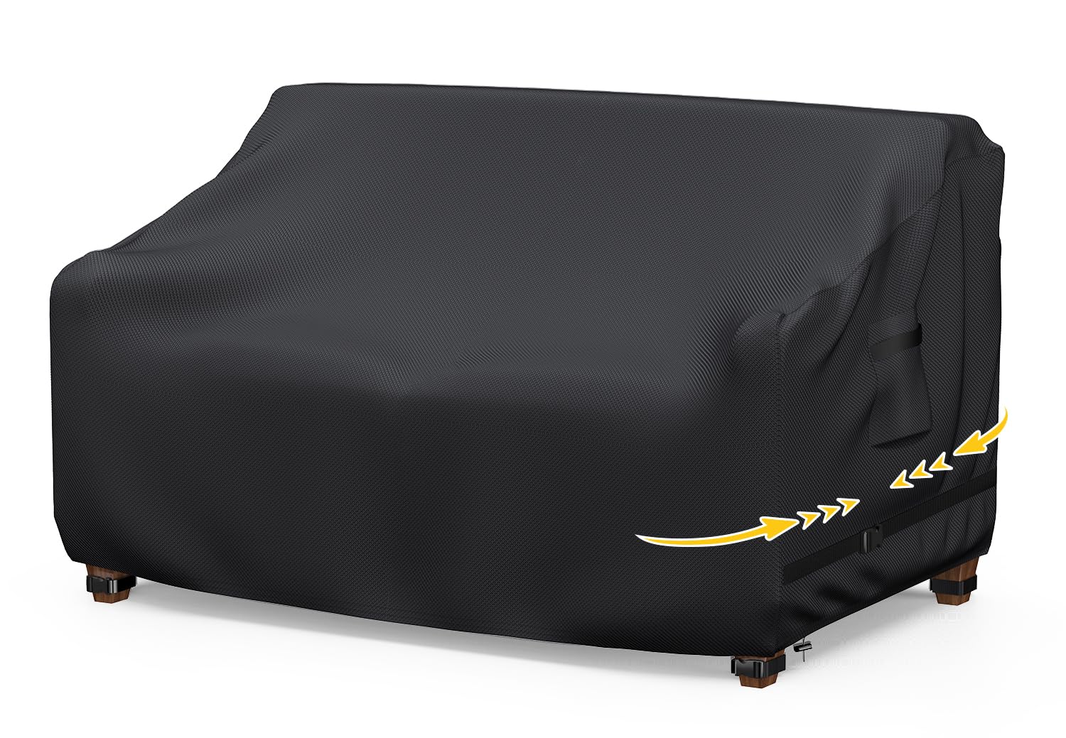 Outdoor Furniture Covers Waterproof, Gorpche 3-seater Outdoor Sofa Cover, Heavy Duty Lawn Patio Furniture Covers with Upgrade Fastener Windproof Buckle Straps, Outdoor Couch Cover - 60"W x 34"D x 30"H