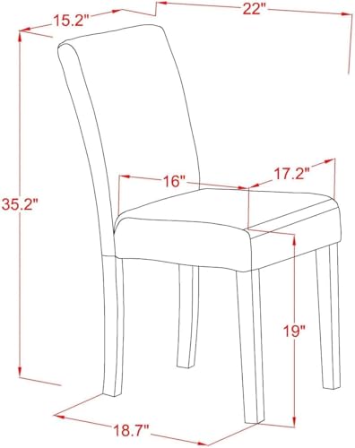 East West Furniture ABP2T02 Parson Dining Room Light Beige Linen Fabric Upholstered Chairs, Set of 2