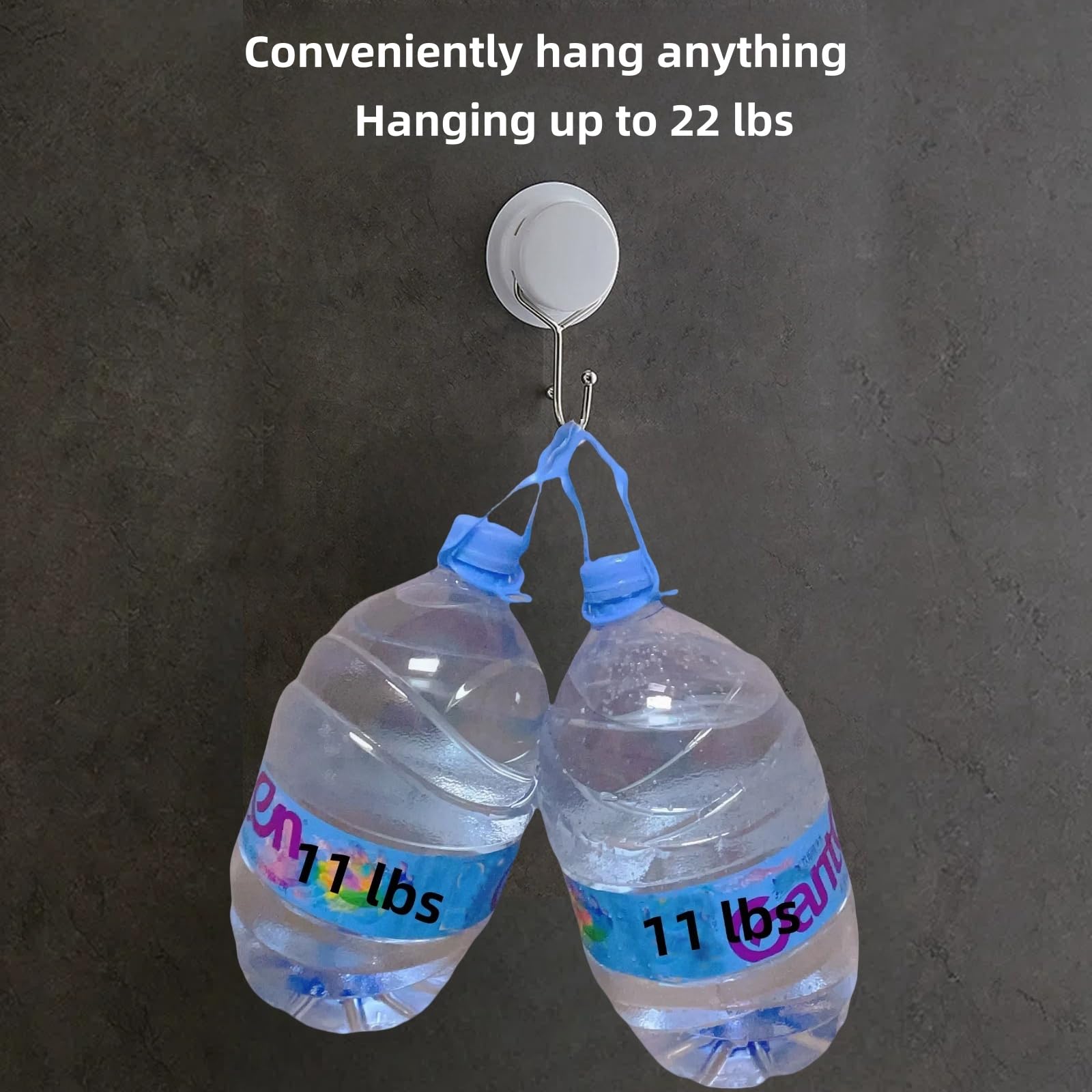 MEILEW Heavy Suction Cup Hooks,Large Suction Cup Hook Hanging Towel Inside Shower Wall,Home so Strong Suction Cup Hooks for Shower Window Bath and Glass Hanging up to 22 lbs(2-Pack), White, D-260015