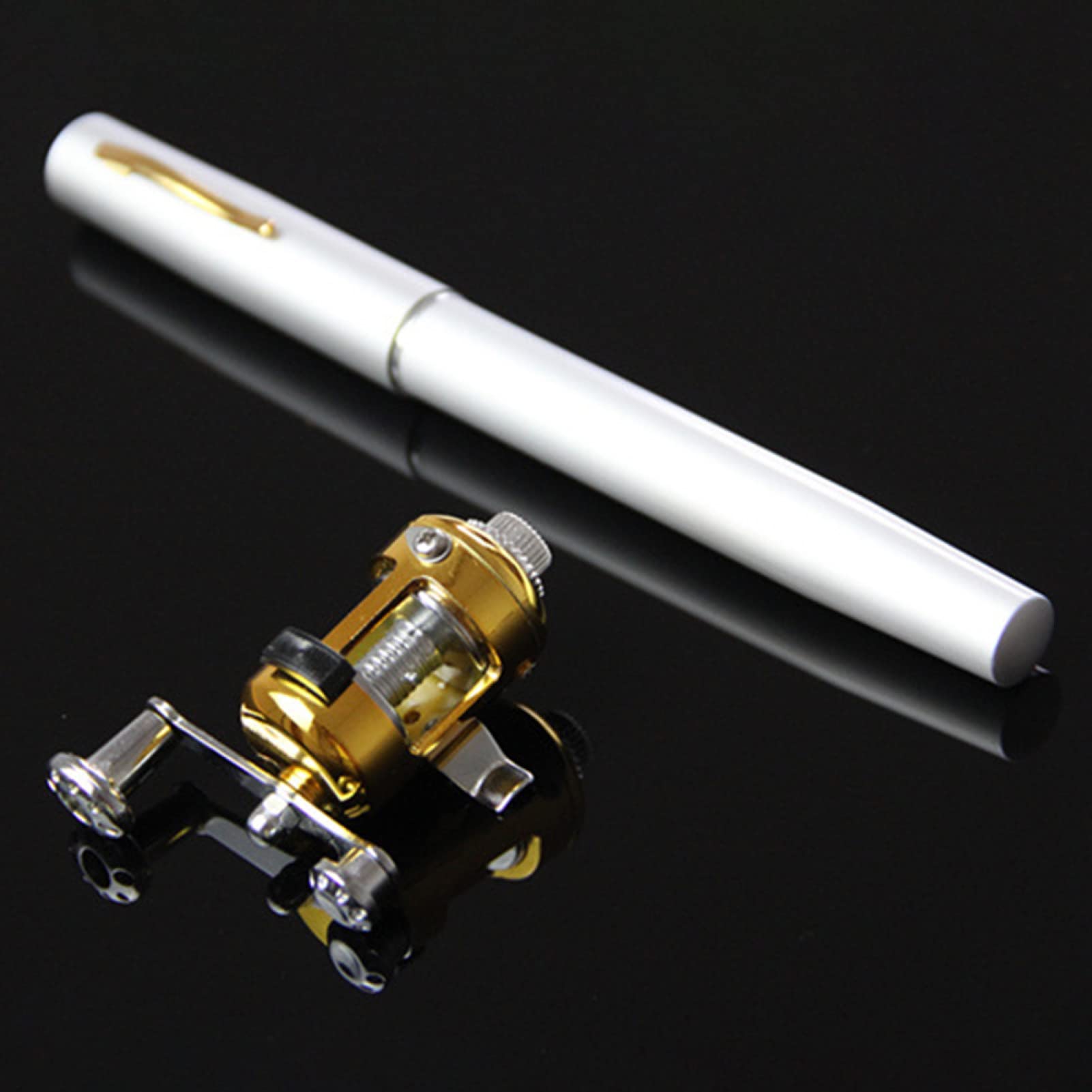 Grey990 Fishing Accessories Lightweight Mini Pen Shape Telescopic Fishing Rod Pole Reel Fish Tackle Tools