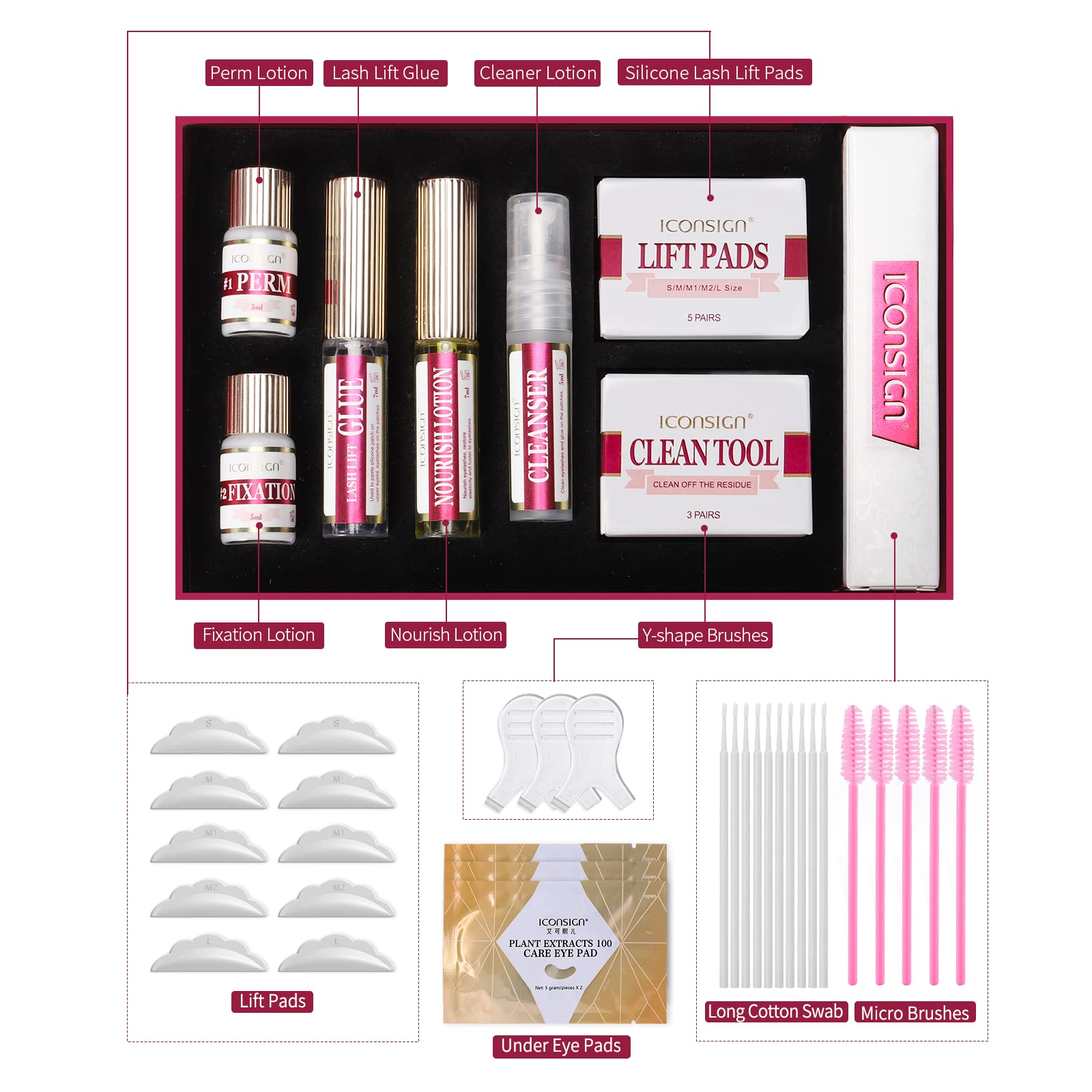 Lash Lift Kit, ICONSIGN Eyelash Perm Kit Professional Salon Result Create Curling Eyelashes Look Lasts 8 Weeks, Suitable for Salon & Home Use