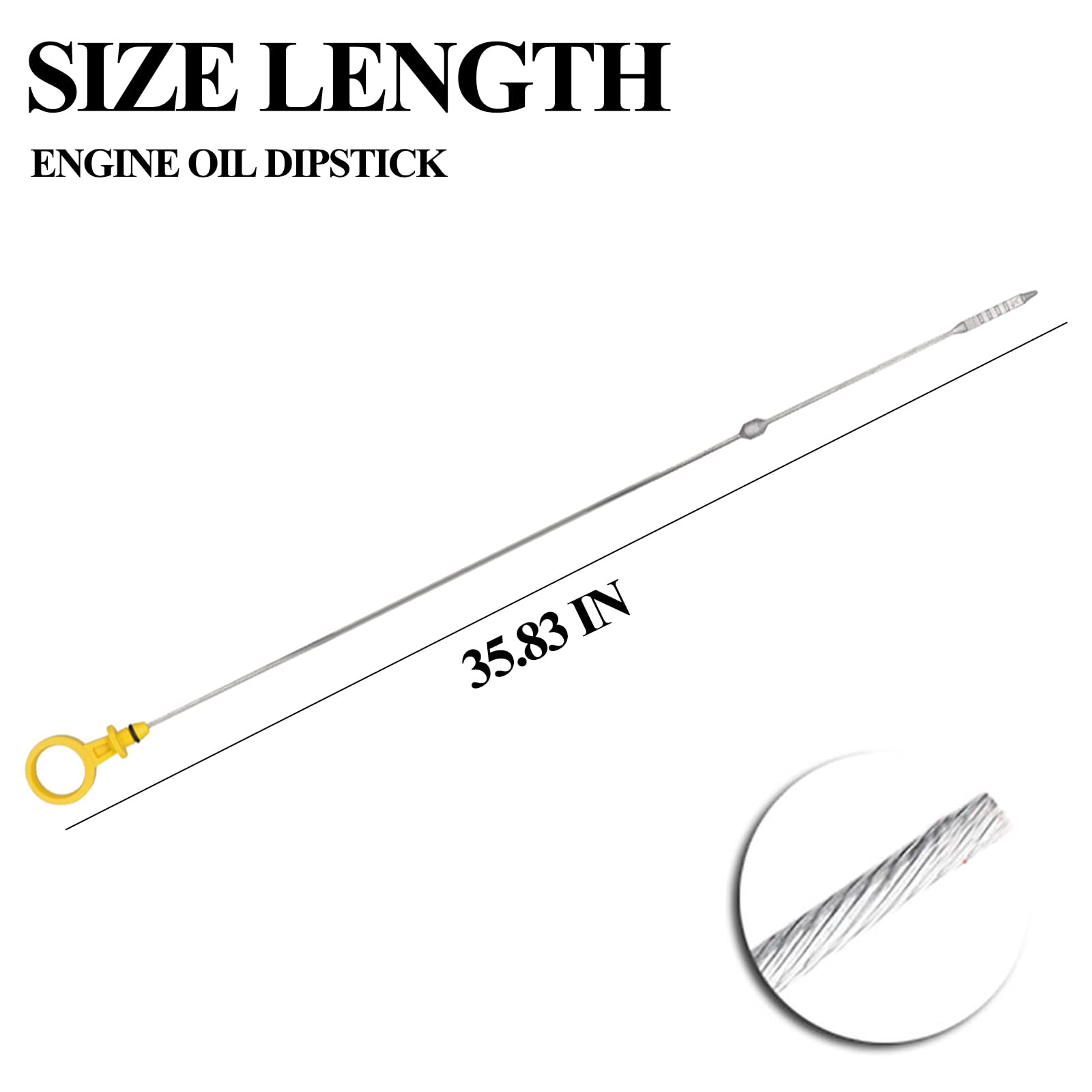E-Vniko Engine Oil Dipstick Compatible for 2001-2007 GMC Sierra Chevrolet 2500 HD 3500 Duramax Diesel V8 6.6L Replace Checking Oil Level 97287502 | 921-046