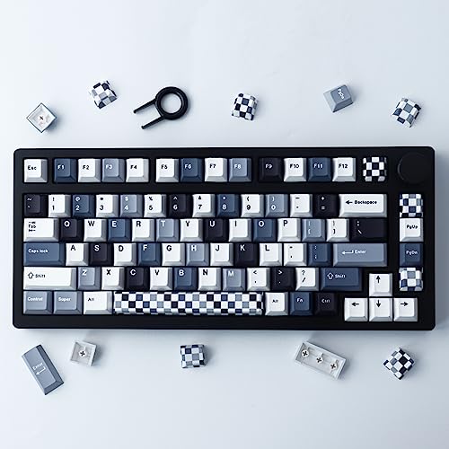 TYRIXKI PBT Keycaps 134 Keys Mosaic Custom Keycaps Dye-Sublimation Set with 7U Spacebar Cherry Profile for US Layout Cherry MX Swithes Mechanical Keyboards