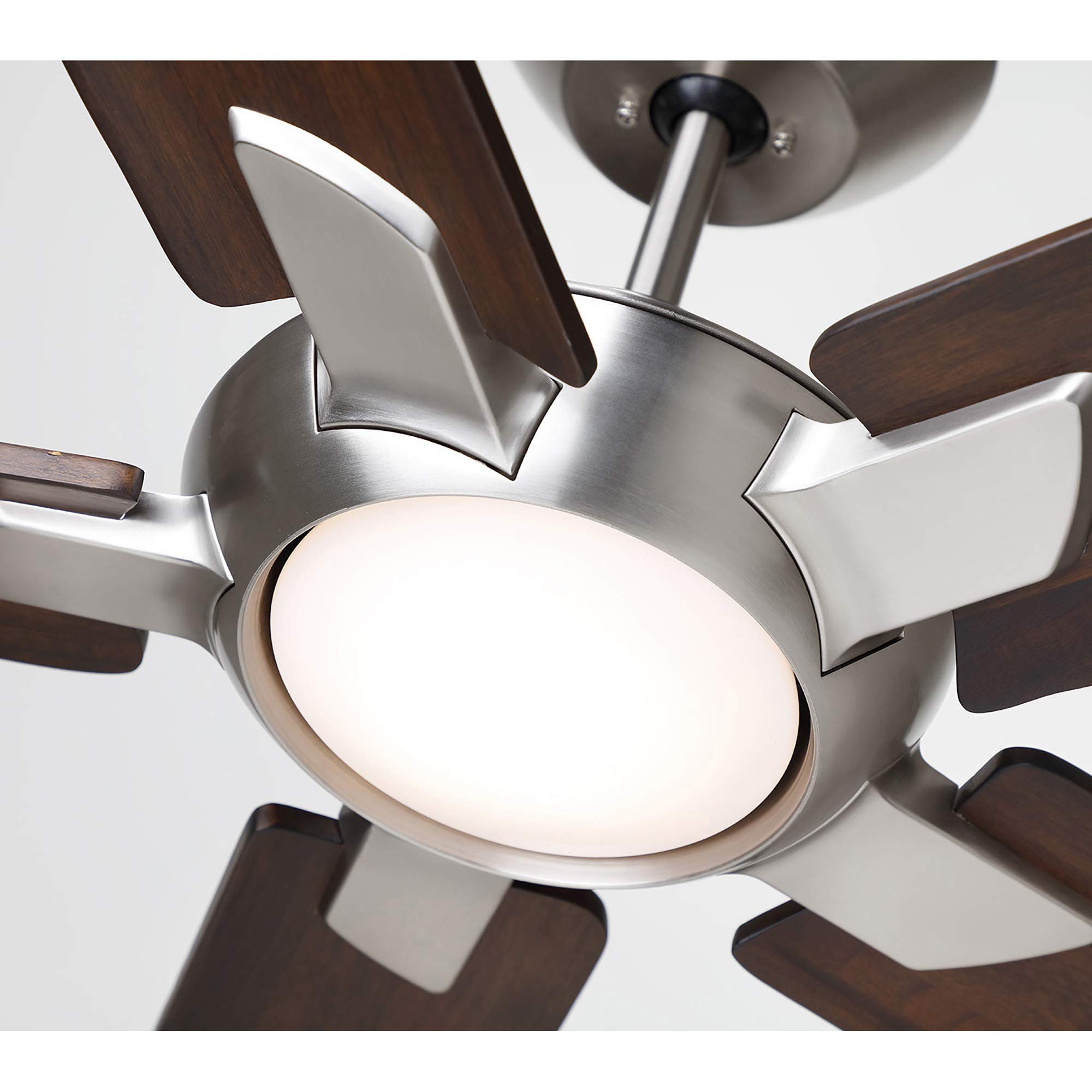 Dorian Eco 72 Inch Ceiling Fan with Light | Dimmable LED Fixture with Premium DC Motor | 6-Speed Wall Control with Brown Solid Wood Blades with and Downrod Mount, Oil Rubbed Bronze