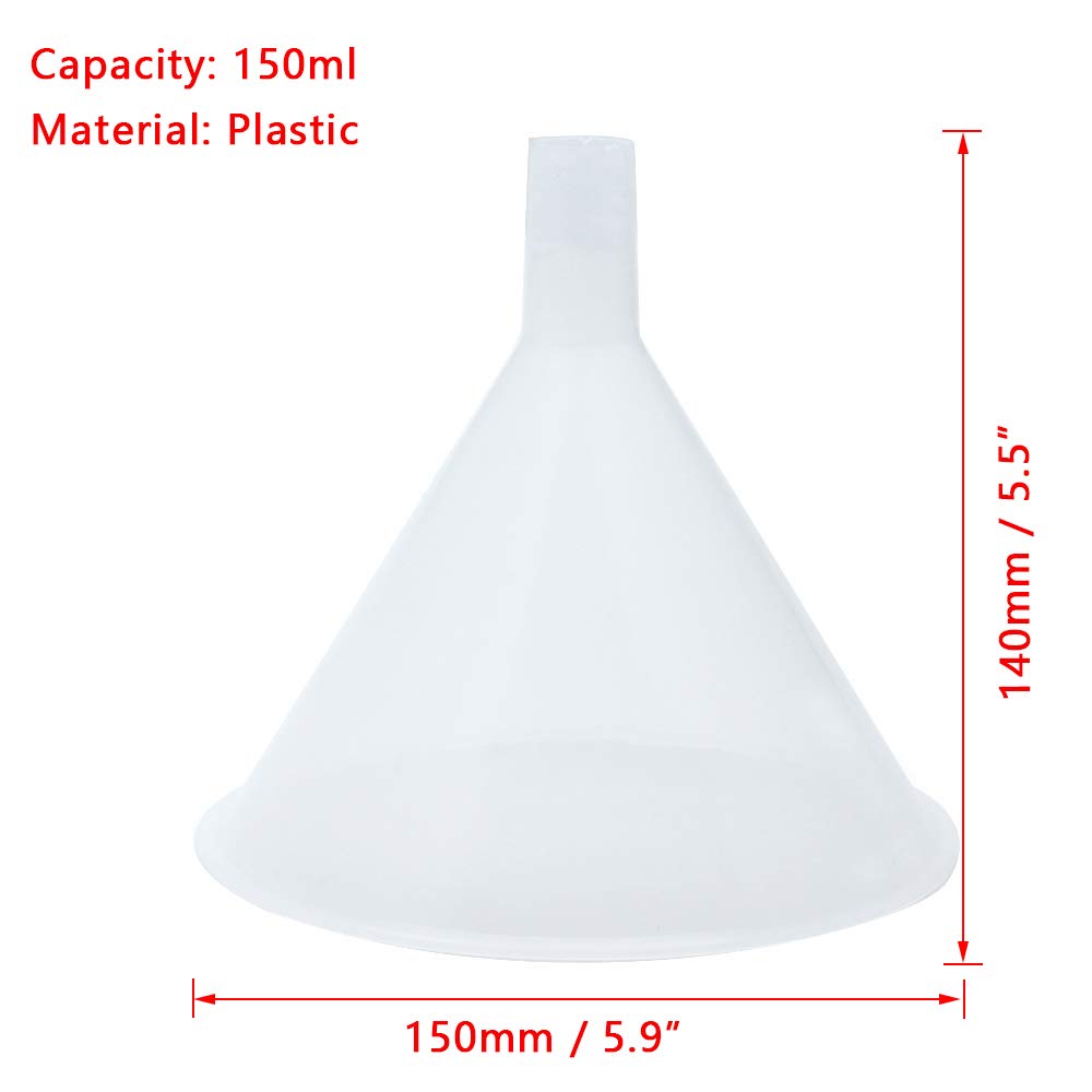 Sscon 2Pcs 150ml Lab Funnels Plastic Laboratory Filter Funnels with Wide Mouth Clear