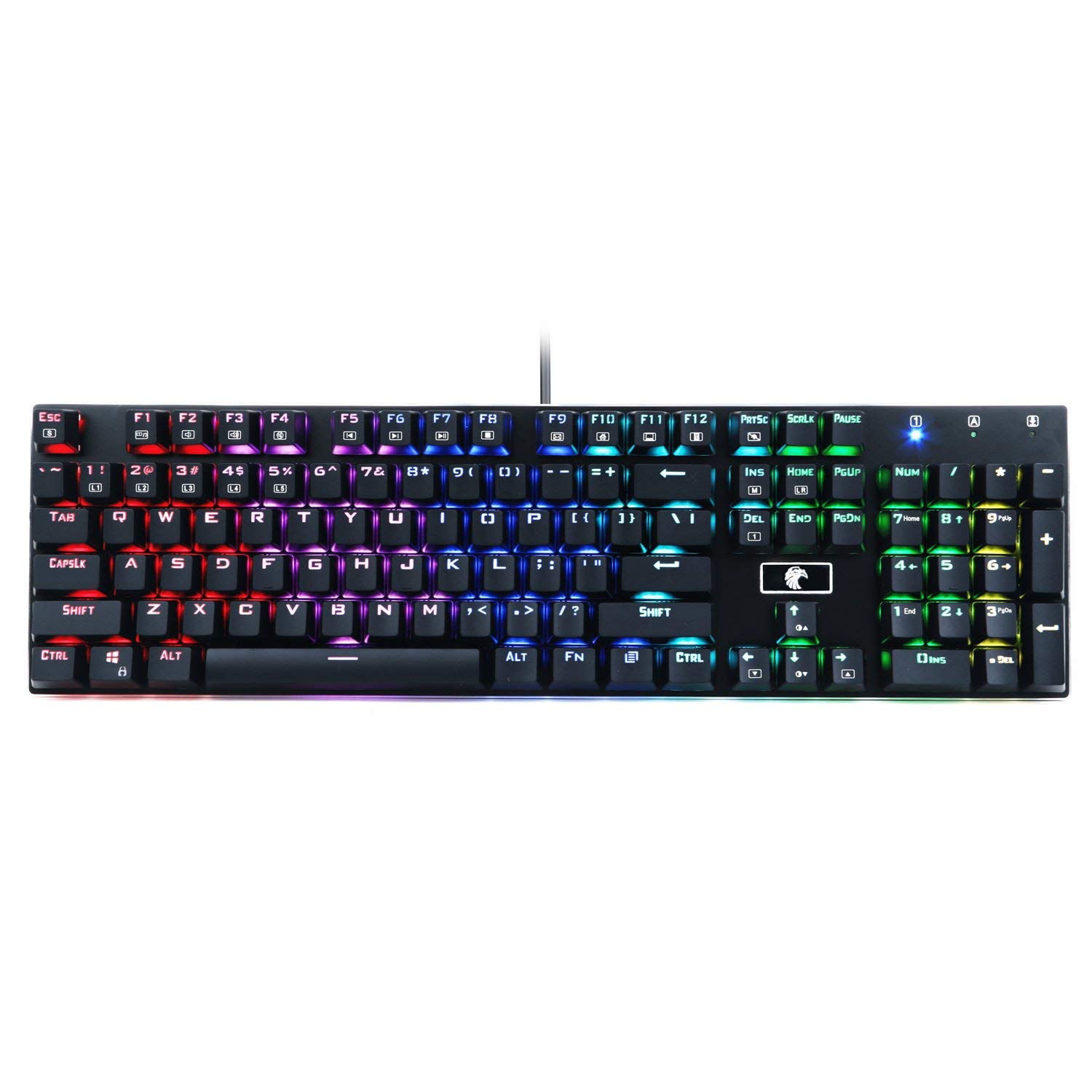 E-Element Z-88 Retro Mechanical Gaming Keyboard, Programmable RGB Backlit, Blue Switch -Tactile & Clicky, Typewriter Style, Water Resistant 104 Keys Anti-Ghosting for Mac PC, White (Renewed)