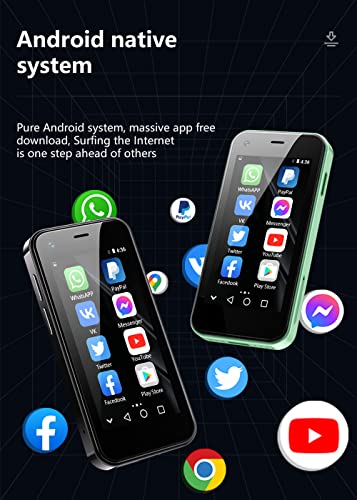 Mini Smartphone Unlocked Android Phone 1GB RAM 8GB ROM Quad Core Dual SIM WiFi 3G WCDMA Small Mobile Phones Google Play Whatsapp for Student Children (C-White)