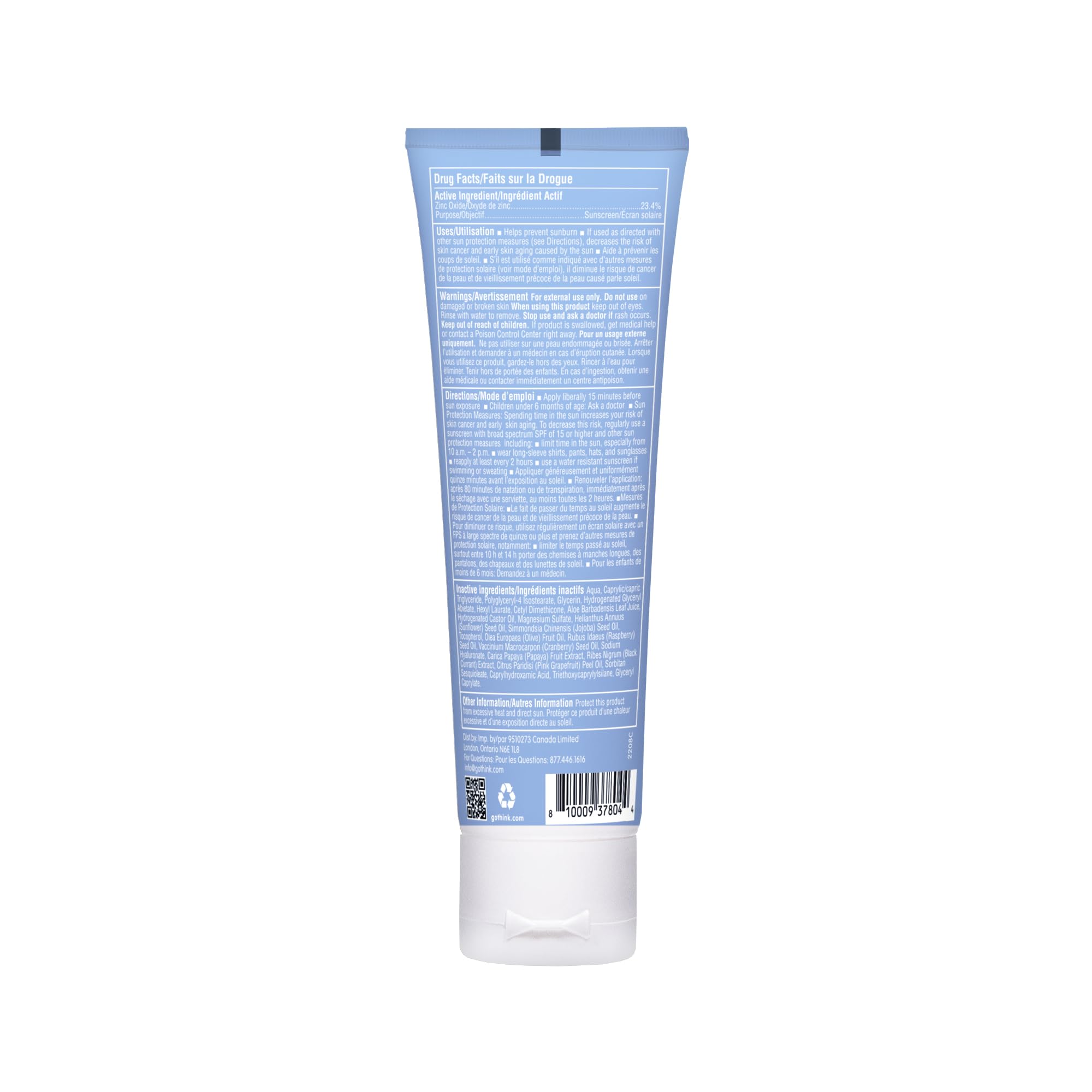Thinksport Mineral Sunscreen, SPF 50 Clear Zinc Oxide Sunscreen, 3 Fl Oz, Natural, Water Resistant Reef Safe Sunscreen, Broad Spectrum UVA/UVB Sun Screen for Sun Protection, Travel Size