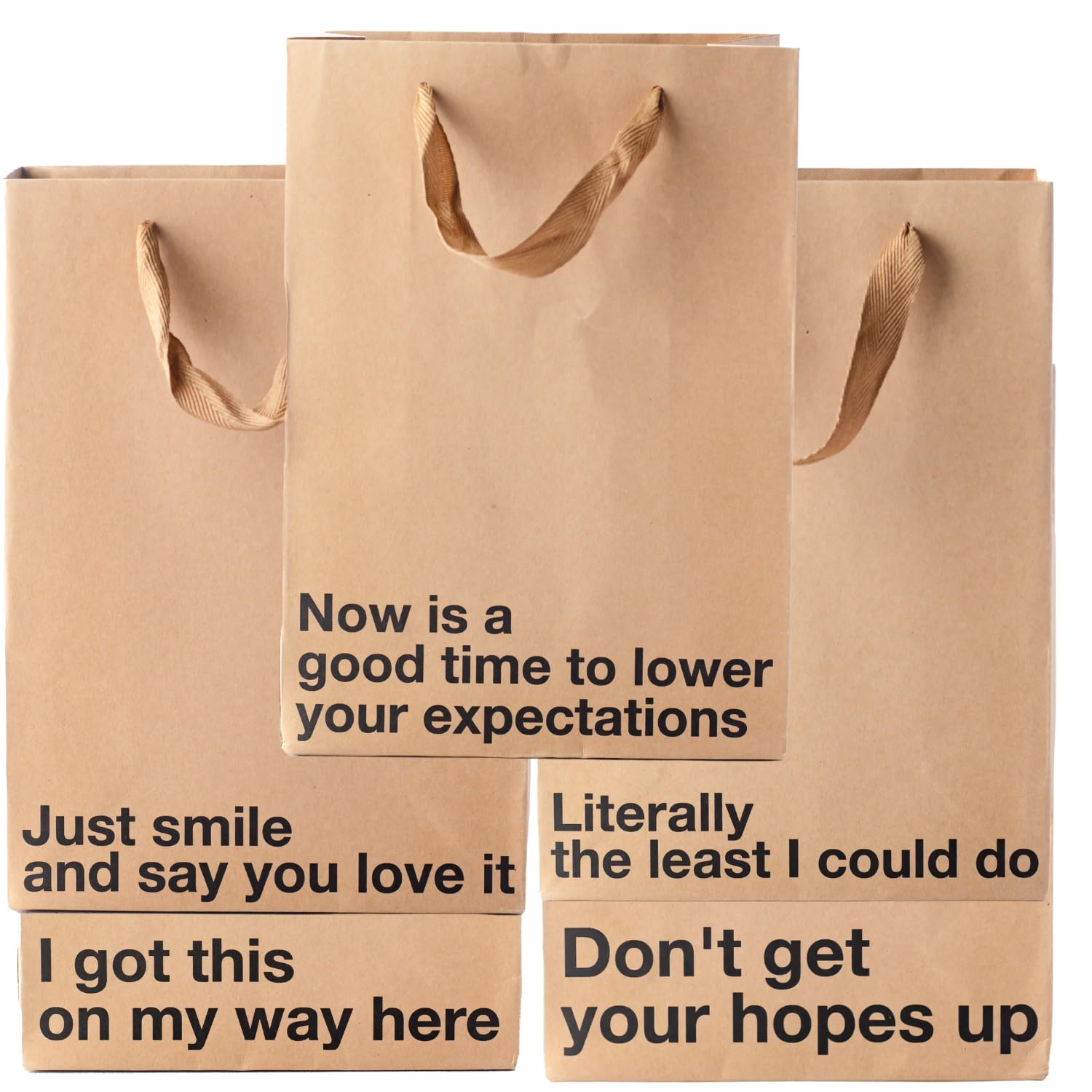 MilkToast Brands Funny Snarky Gift Bag Set, 5 Pieces, Inappropriate Snarky Birthday Gift Wrapping