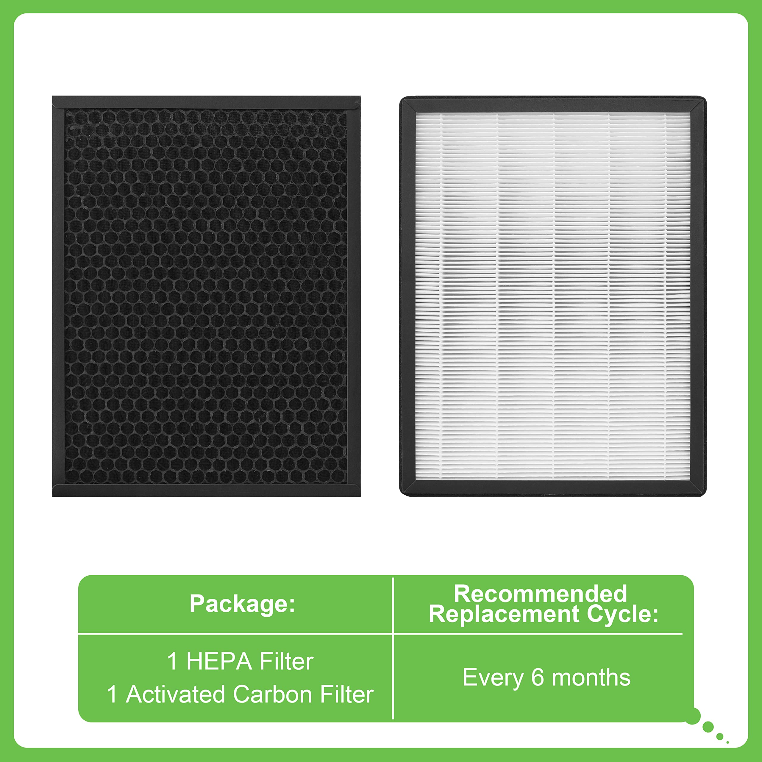 Hichoryer AP-B102 Replacement Filter, Compatible with Alexapure Breeze Air Purifier AP-B102 and 3049 Filter Set, H13 Grade True HEPA Filter and Activated Carbon Filter