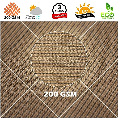 Royal Shade 24' x 24' x 24' Brown Triangle Sun Shade Sail Canopy Outdoor Patio Fabric Screen Awning RTAPT24-95% UV Blockage, Heavy Duty, Water & Air Permeable (We Make Custom Size)