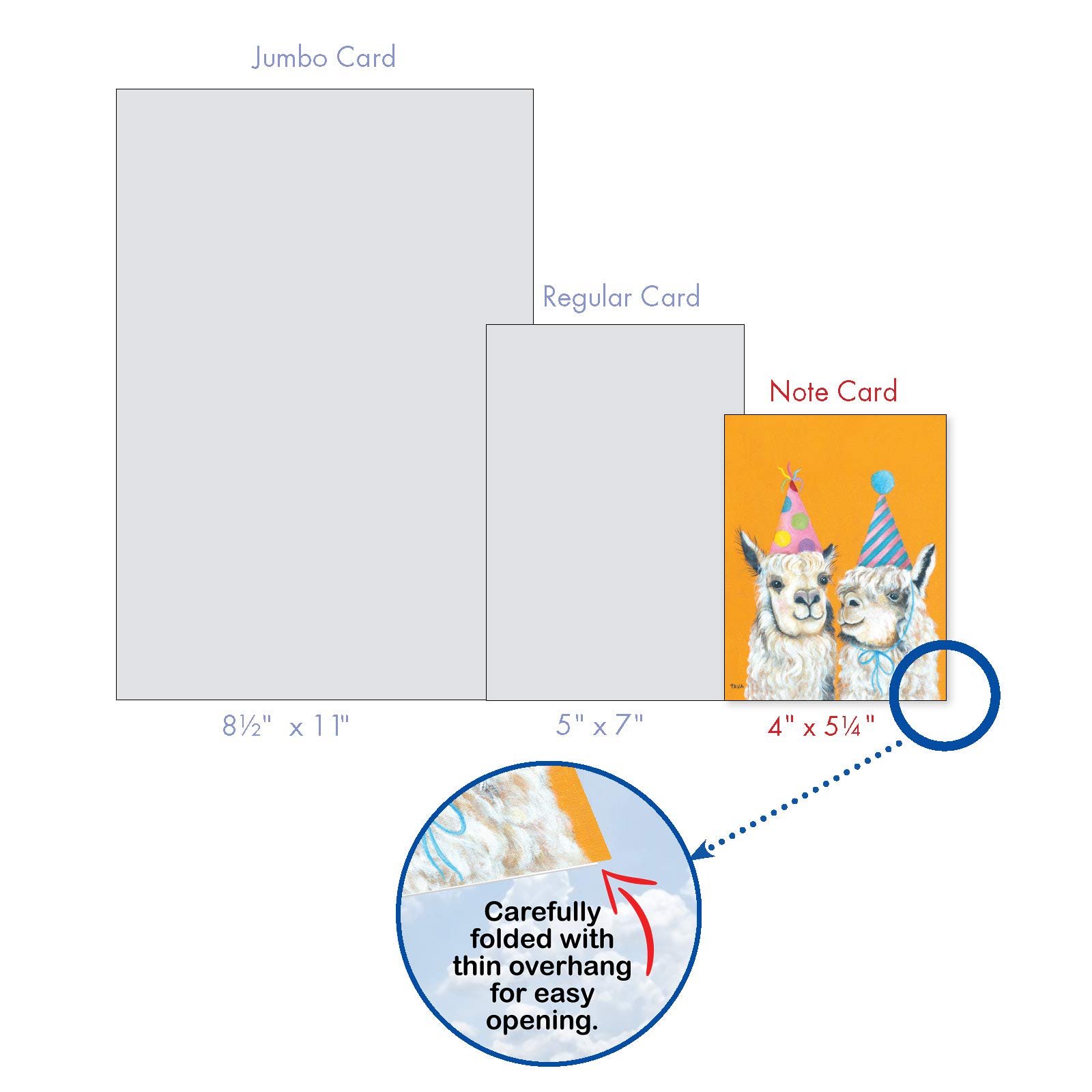 The Best Card Company Assorted Blank Greeting Card Box Set - Incl. 20 Cards + Envelopes - 10 Unique Designs - Perfect for Thank Yous, Invitations, More - Personality Llamas AM7036OCB-B2x10-NB