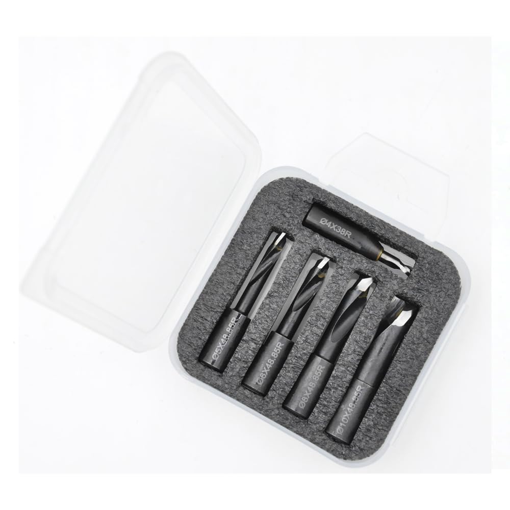 Hopson Tools Solid Carbide Bit for Domino Jointing Machines Cutter Set Includes 5 Solid Carbide Bits with Diameters of 4mm,5mm,6mm,8mm and 10mm, 5Pcs