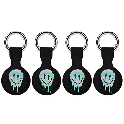 Melting Face Silicone Protective Cover Case for Airtags with Keychain Air Tag Holder