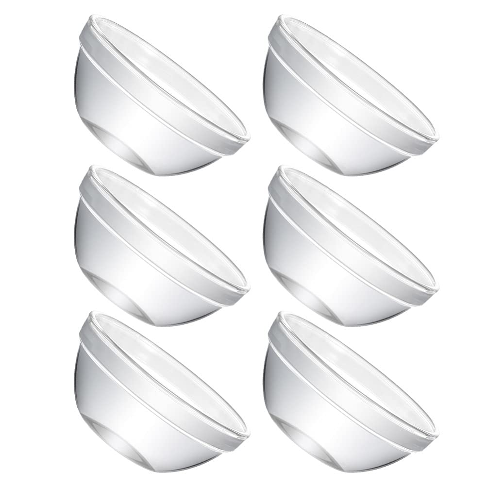 Glass Dessert Bowls Glass Pudding Bowls, Clear Glass Custard Cup Small Glass Bowls, Mini Trifle Bowl Glass Bowls for Ice Cream, Fruit, Pudding, Snack, Cereal, Nuts 6 Pcs (6x3cm)