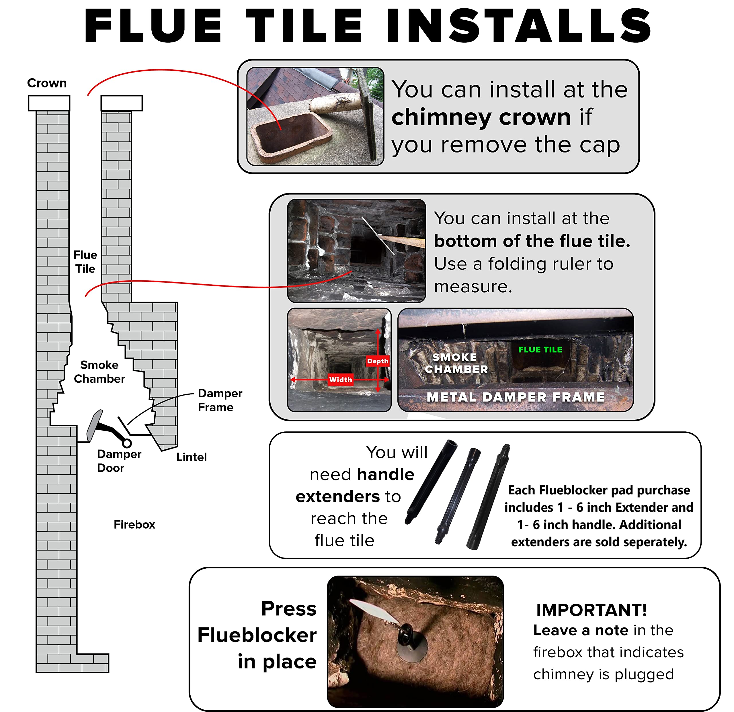 Flueblocker for 12"X12" Square Chimney Flue - Chimney Sheep Fireplace Draft Stopper Replacement Damper Fireplace Plug - Better Than Inflatable Pillow or Balloon - Save Energy Block Odor & Debris