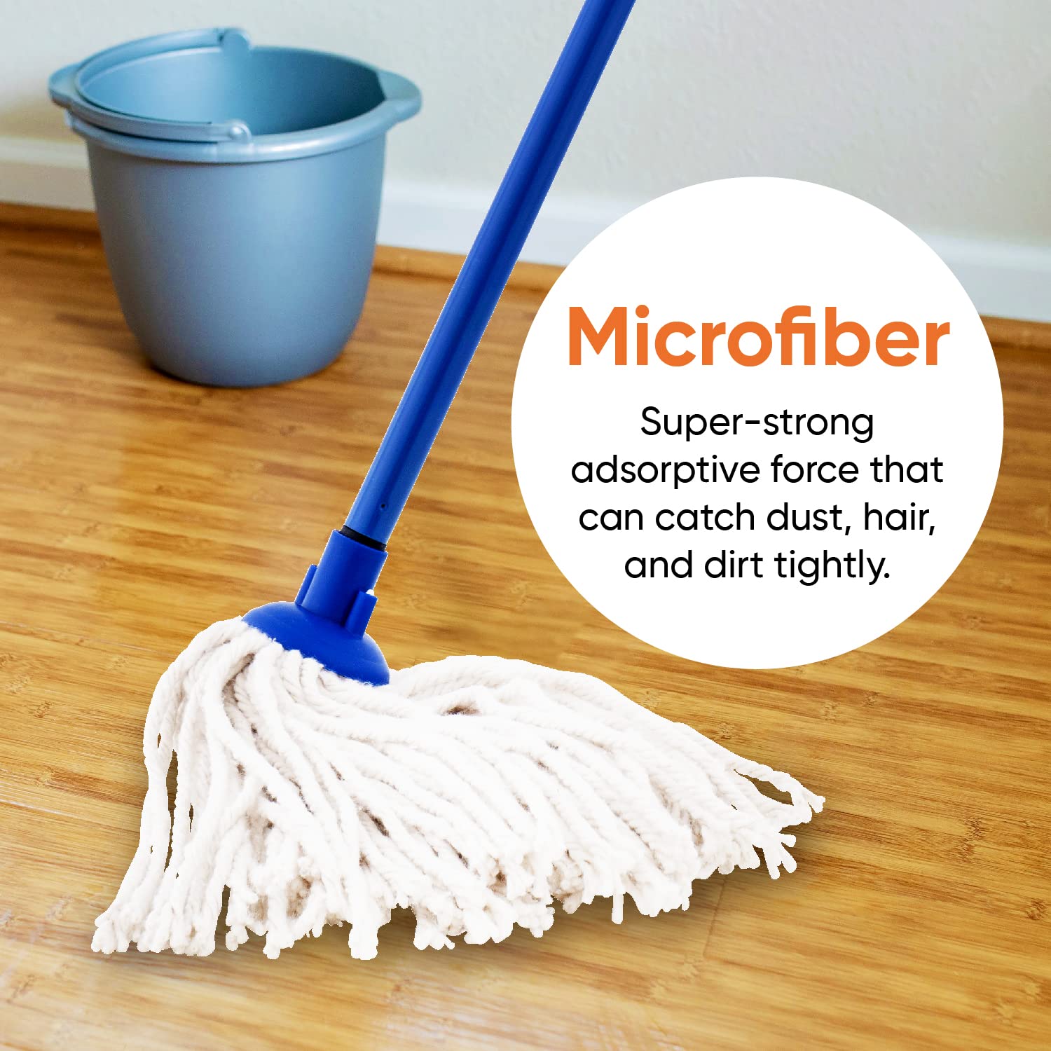 Superio String Mop Replacement, Cotton Mop Head, Refill for Cotton String Mop for Hardwood Floor Cleaning Self Wringing Mop for Home, Kitchen, Bath Heavy Duty Mop Commercial/Industrial, 10β Strings