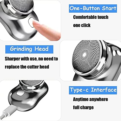 Mini Shave Portable Electric Shaver, 2023 New Upgrade Mini Electric Shavers for Men, Rechargeable Shaver Easy One-Button Use for Home,Car Travel (Black)
