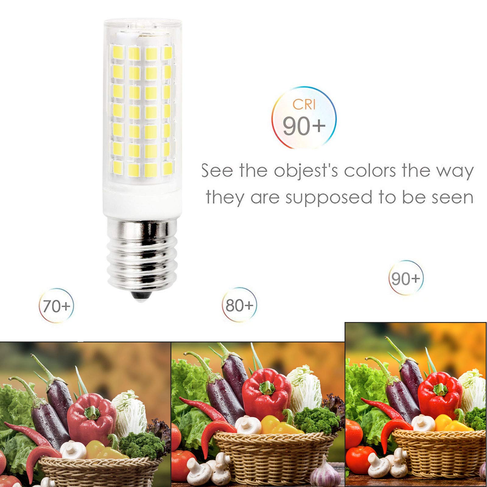 E17 Led Bulbs Microwave Oven Light Bulbs under Hood Dimmable,75 Halogen Bulb Equivalent,6000K White Daylight Stove Light Bulb, Appliance Bulbs, 7.5W led bulbs,700LM, Pack of 2 by Cartaoo