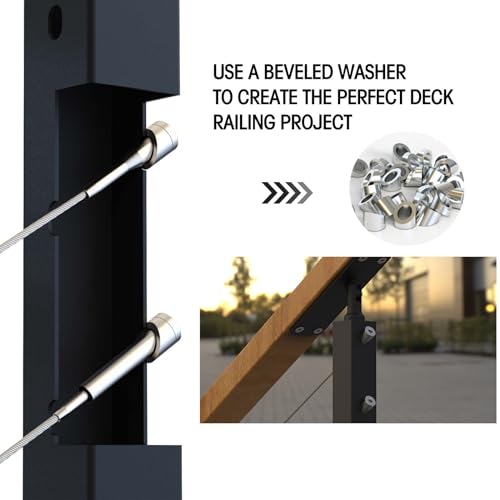 Dawn Railing Slim Cable Railing Post 36"x1.5"x1.5" Middle/End Post 30-40°Adjustable Top Cable Railing Post Black Coating Finishing Surface for Wood Concrete Stair Deck，1 Pack