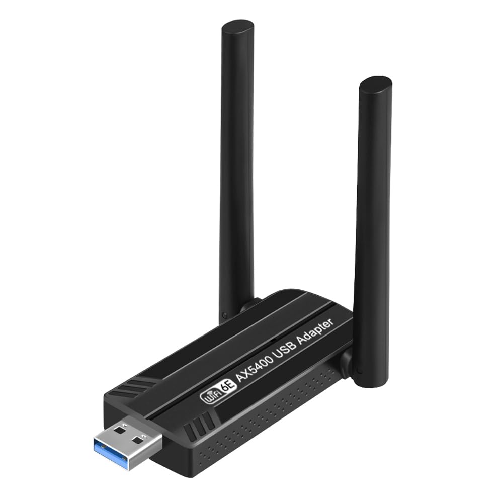 eppfun WF06E WiFi 6e 5400Mbps USB3.0 Adapter for PC/Desktop/Laptop, WiFi Stick Dongle with 2.4GHz/5GHz/6GHZ, Auto Driver, MU-MIMO, Low- Latency, Supports Win11/10